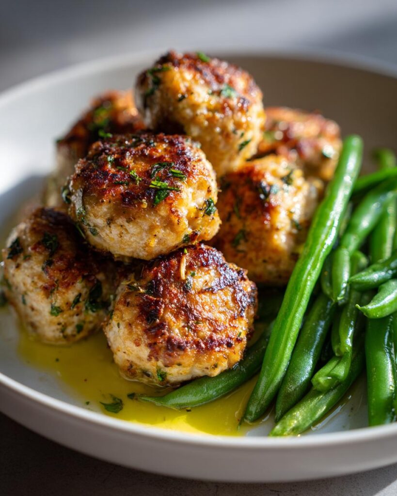 Zesty 35-Minute Lemon Herb Turkey Meatballs with Green Beans ...
