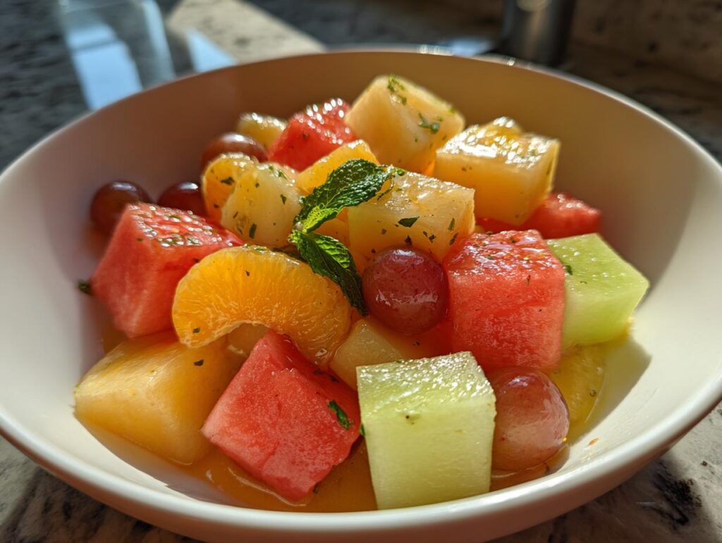 15-Minute Ramadan Fruit Salad with Mint & Honey Magic - quickyrecipes.com